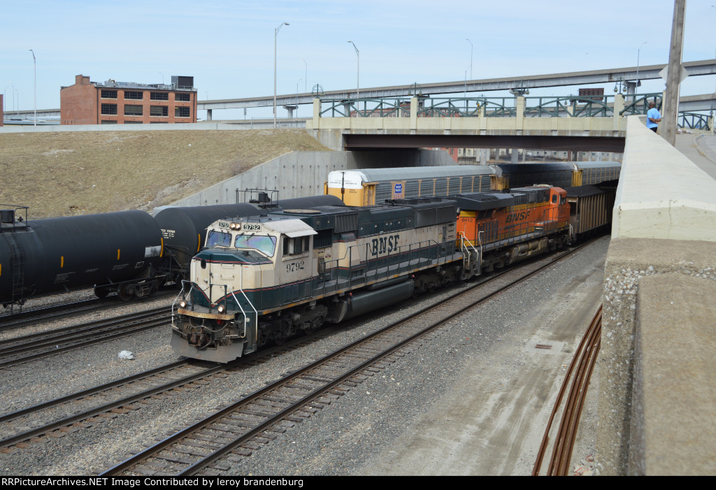 BNSF 9792 leads a wb coal load under the forester viaduct
